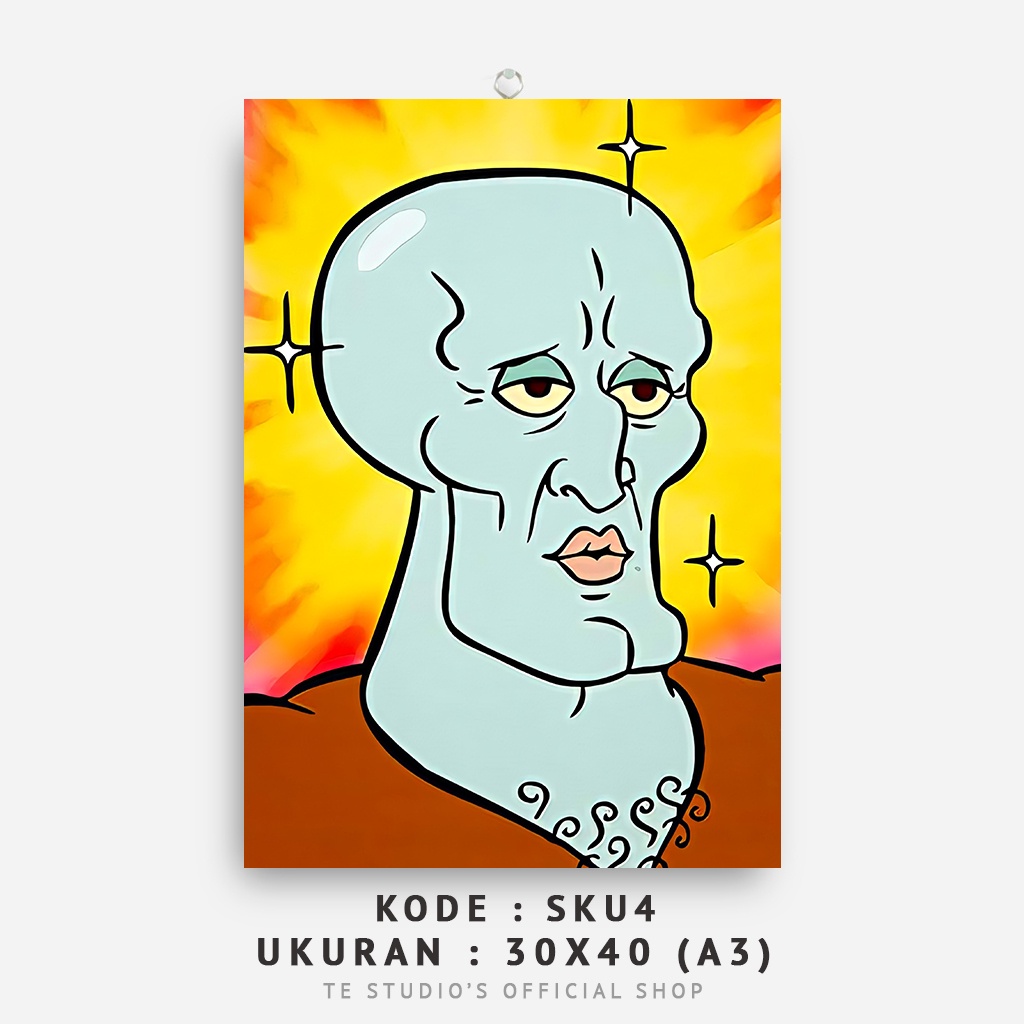 Jual Poster Lukisan Squidward Ukuran Besar A3 30x40cm Hiasan Dinding ...
