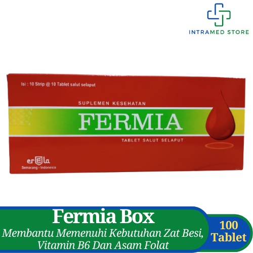 Jual Fermia Box isi 100 Tablet - Suplemen Penambah Darah / Vitamin B6 ...