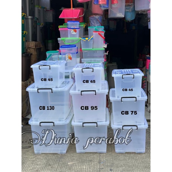 Jual Container Box Transparan EZY 130 - 95 - 75 - 45/ Kotak Penyimpanan ...