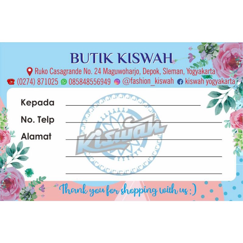 Jual stiker label pengirman olshop sticker label form olshop alamat ...