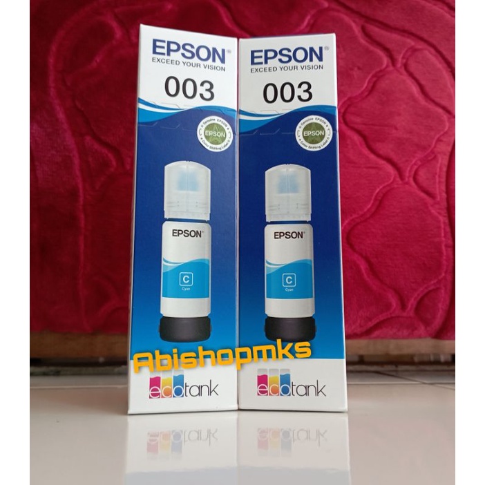 Jual TINTA EPSON 003 Cyan BIRU L1110,L3110,L3116,L3150,L3156,L5190 ...