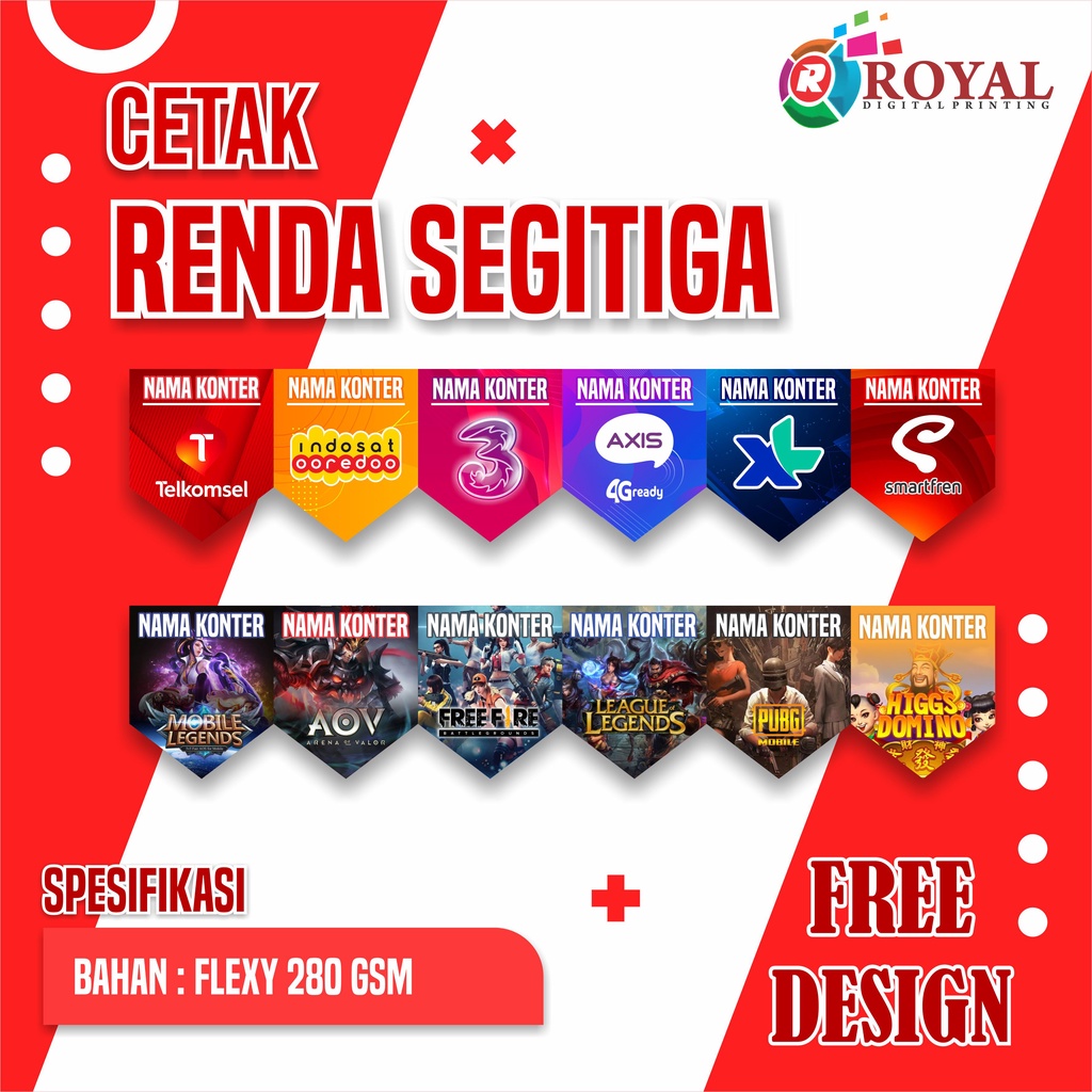 Jual Flag Banner Segitiga/ Banner Renda Segitiga/ Banner Renda konter ...
