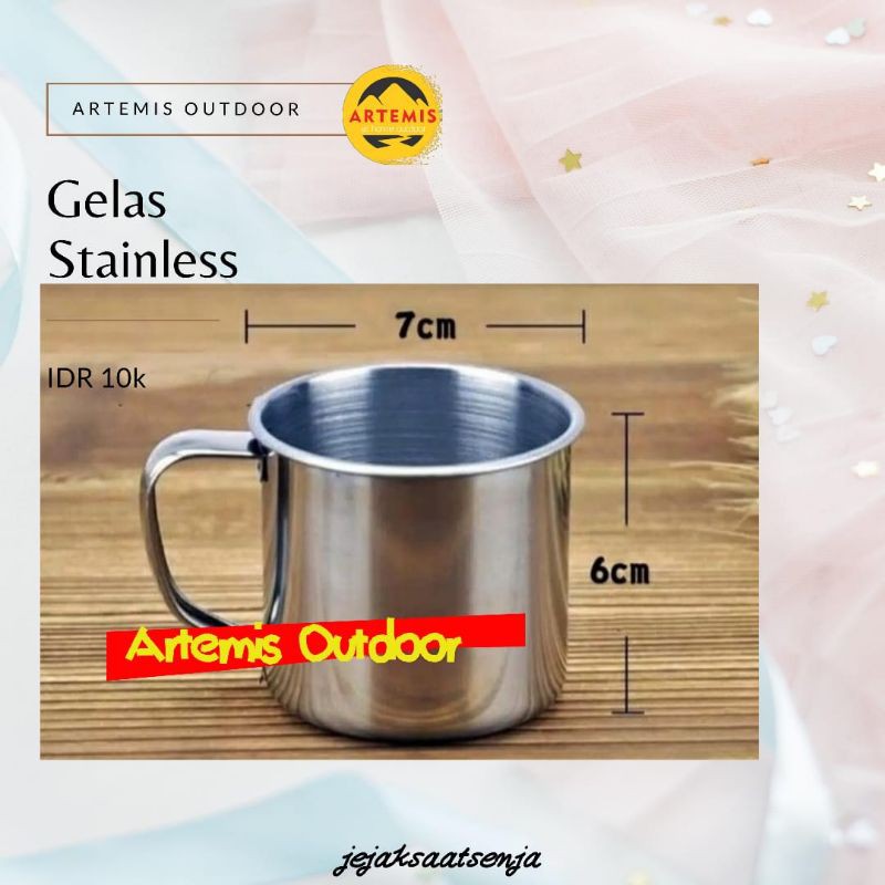 Jual gelas cangkir gunung / mug stainless steel cangkir kopi murah ...