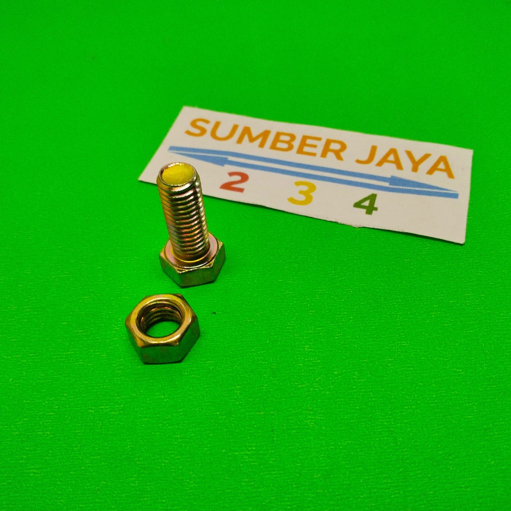 Jual BAUT MUR 8 X 20 KUNING BMK PER 1 PCS | Shopee Indonesia