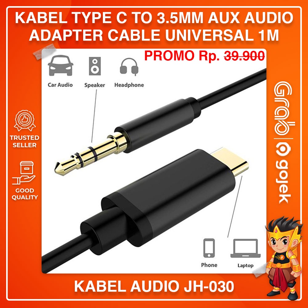 Jual Kabel AUX Type C Audio Adapter Type C to 3.5mm Jack Aux Male JH ...