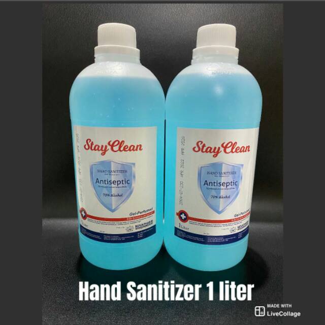 Jual Hand sanitizer stay clean 1 liter gel ada kemenkes | Shopee Indonesia
