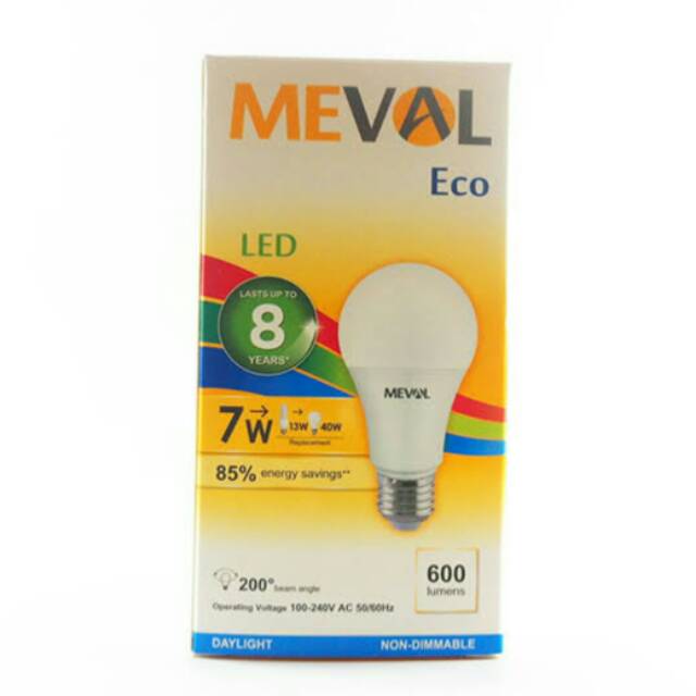 Jual Lampu Led Meval 7w Eco led bulb DL Daylight sinar putih 7 watt ...