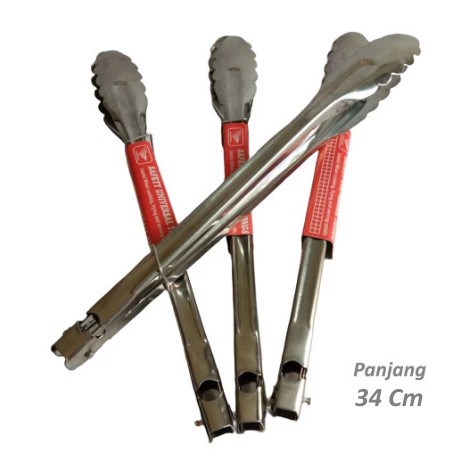 Jual Capit Makanan Uk BESAR Stainless Tongs Snack Cook Penjepit Makanan ...