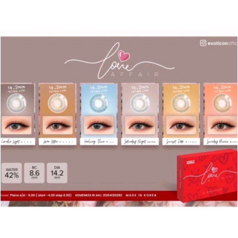 Jual SOFTLENS/KONTAK LENS LOVE AFFAIR DIAMETER 14,2 MM | Shopee Indonesia