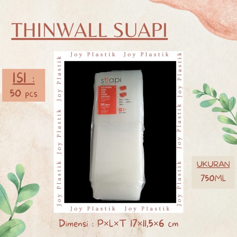 Jual Thinwall SUAPI 750ML / Food Container / Kotak Makan Plastik SUAPI ...