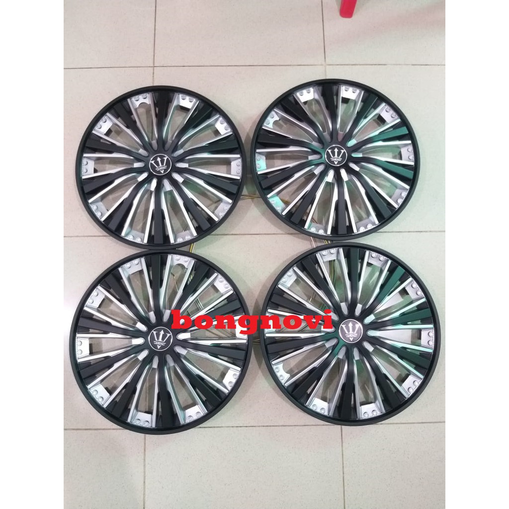 Jual Dop Roda Mobil Ring 13 & 14 SPORT WHEEL Silver Hitam Mobil ...