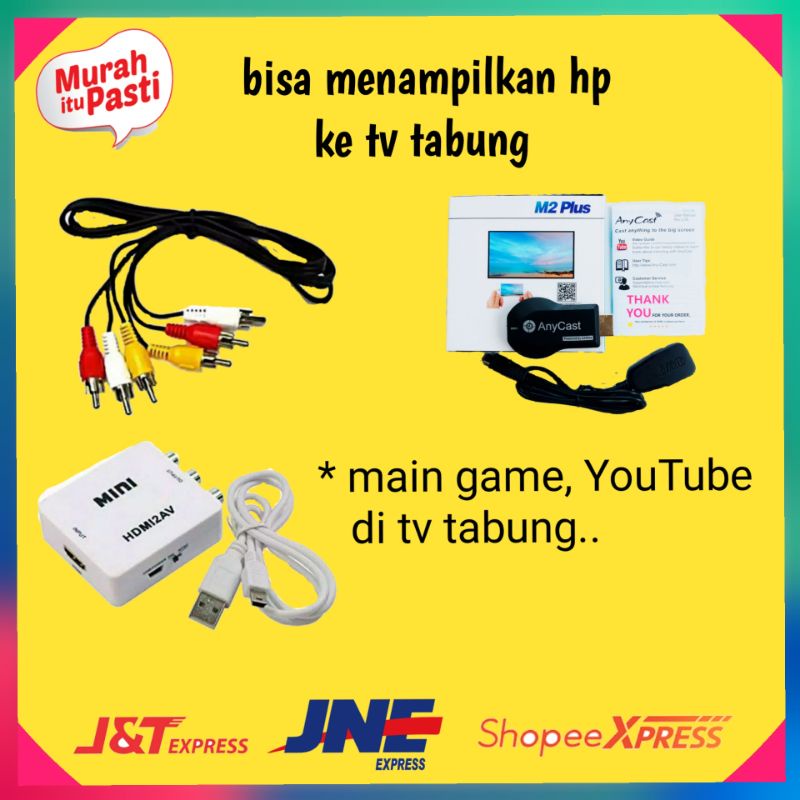 Jual paket anycast lengkap dari hp ke tv tabung | anycast dongle | hdmi dongle m2plus | hdmi hp ...