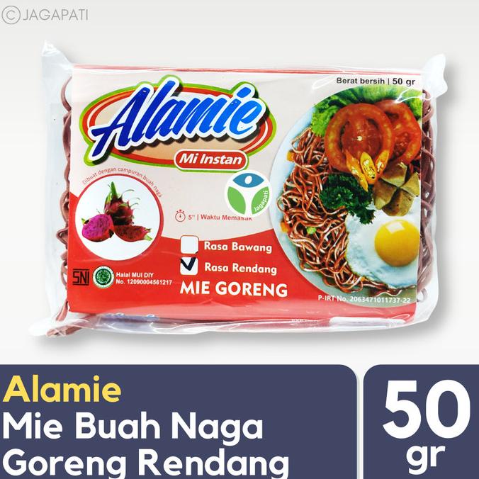 Jual Alamie - Mie Buah Naga Goreng Rendang 50gr - Mie Sehat | Shopee ...