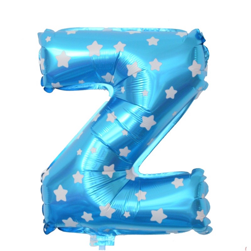 Jual DINOSO Balon Foil Huruf Biru 16 Inch 40cm A-Z Angka Biru 0-9 Biru ...