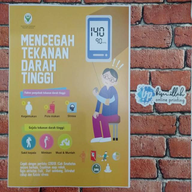 Jual Poster kesehatan cegah tekanan darah tinggi | Shopee Indonesia