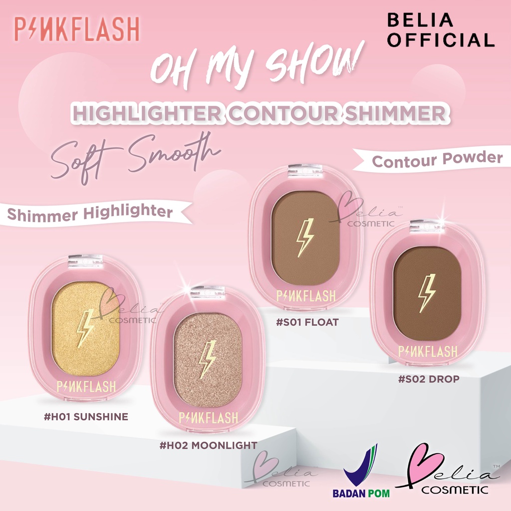 Jual BELIA PINKFLASH Soft Pigment Face Contour Highlighter Shimmer ...