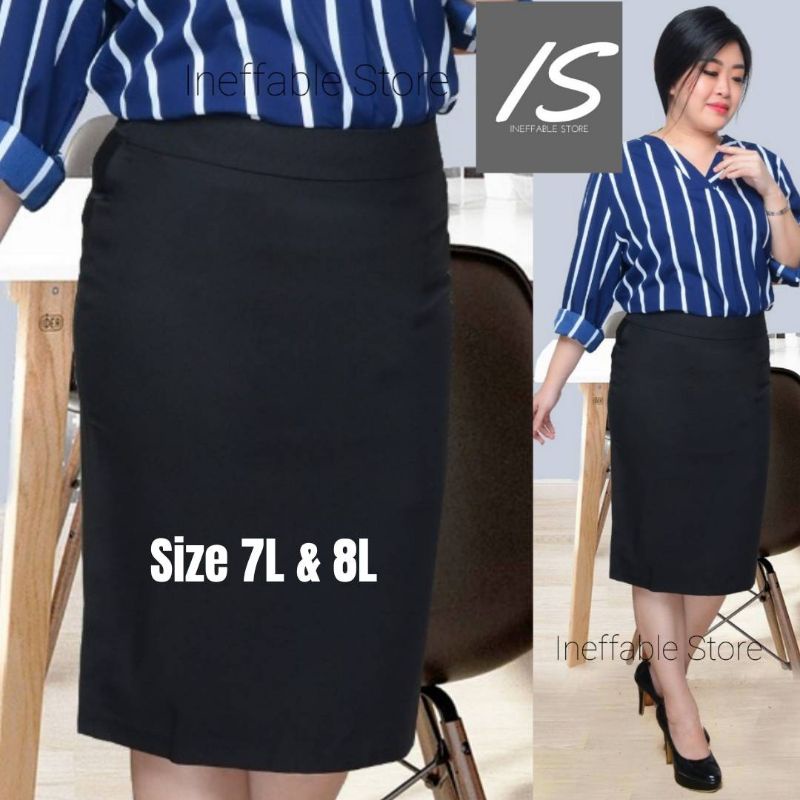 Jual SUPER JUMBO Rok Span 3/4 Pendek Wanita Premium - Kerja/Kantor ...