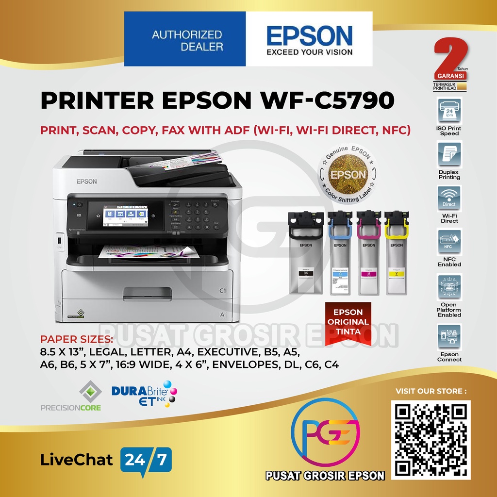 Jual Epson WorkForce Pro WF-C5790 Wi-Fi Duplex All-in-One Inkjet ...