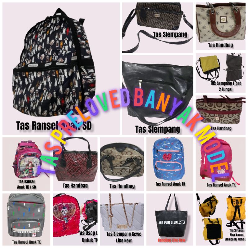 Jual Tas Preloved - Tas Anak s.d Dewasa Banyak Model / DFT7860 | Shopee ...