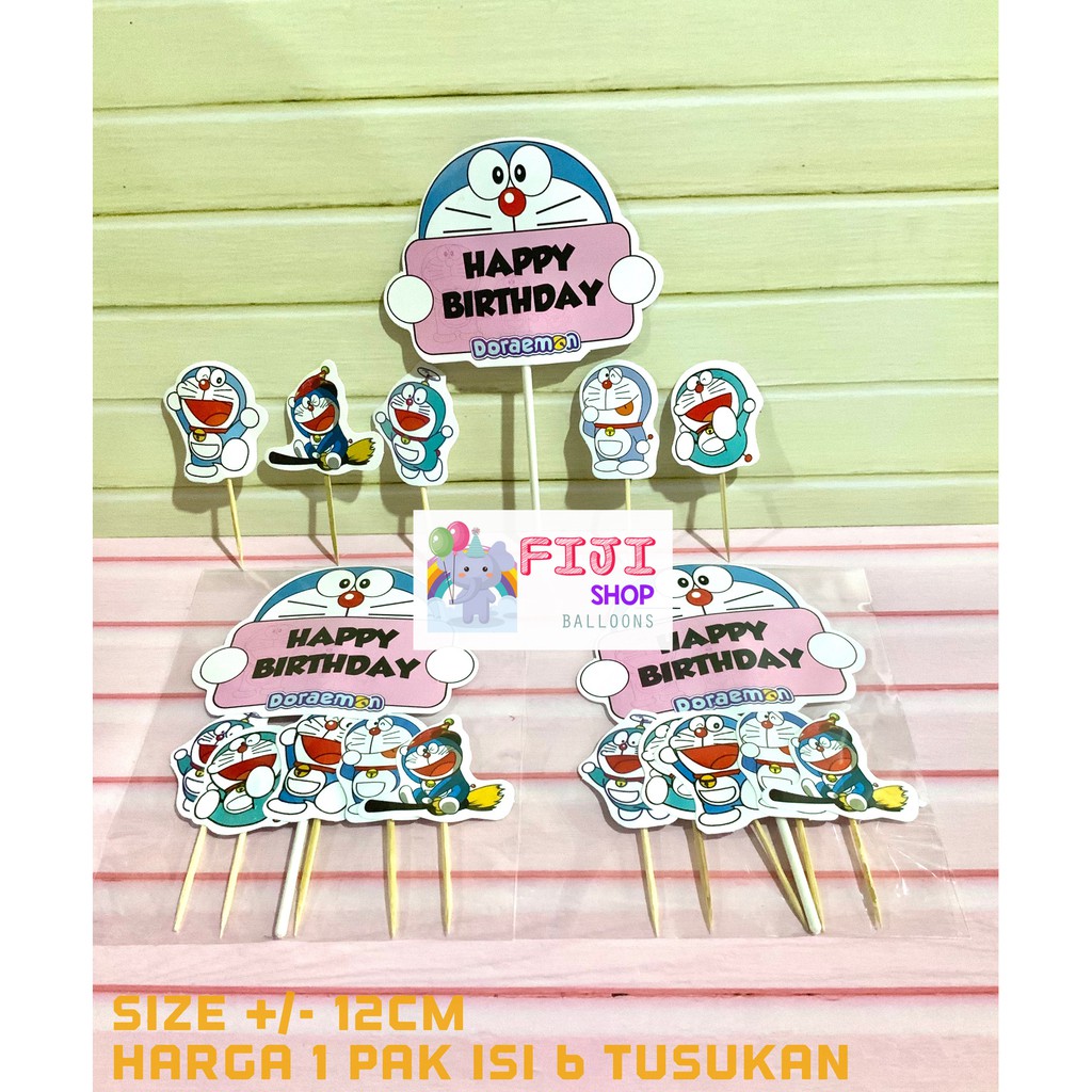 Jual Cake Topper Doraemon Set / Hiasan Kue Ultah / Topper Cake Karakter ...