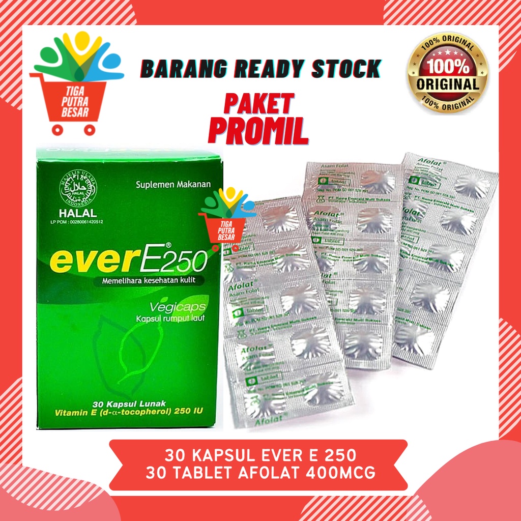 Jual PAKET PROMIL AFOLAT 3 STRIP 30 TABLET & EVER E 30 KAPSUL / PROMIL ...