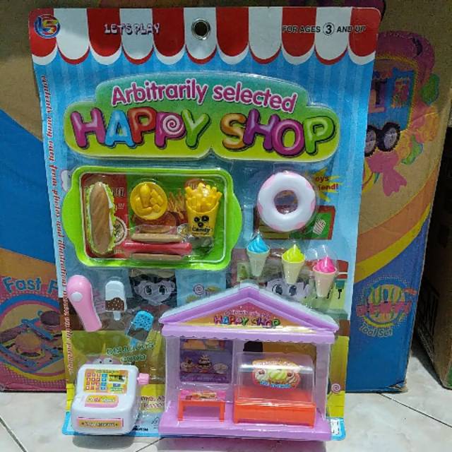 Jual JUAL MAINAN MINIATUR TOKO LENGKAP DENGAN ESKRIM, DONUT, BURGER DAN ...