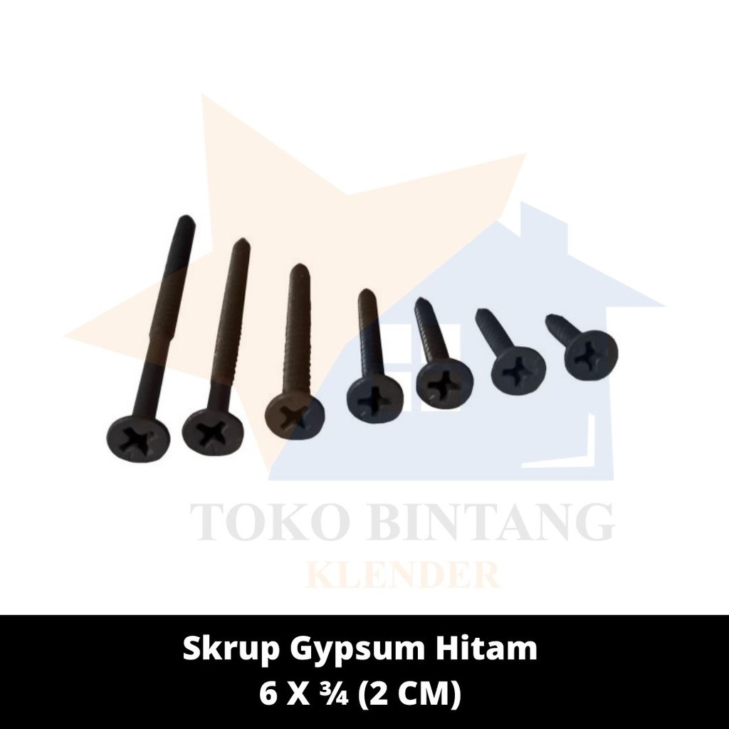 Jual Skrup Gypsum Hitam 6 X ¾ (2 CM) (bks @100pcs) | Shopee Indonesia