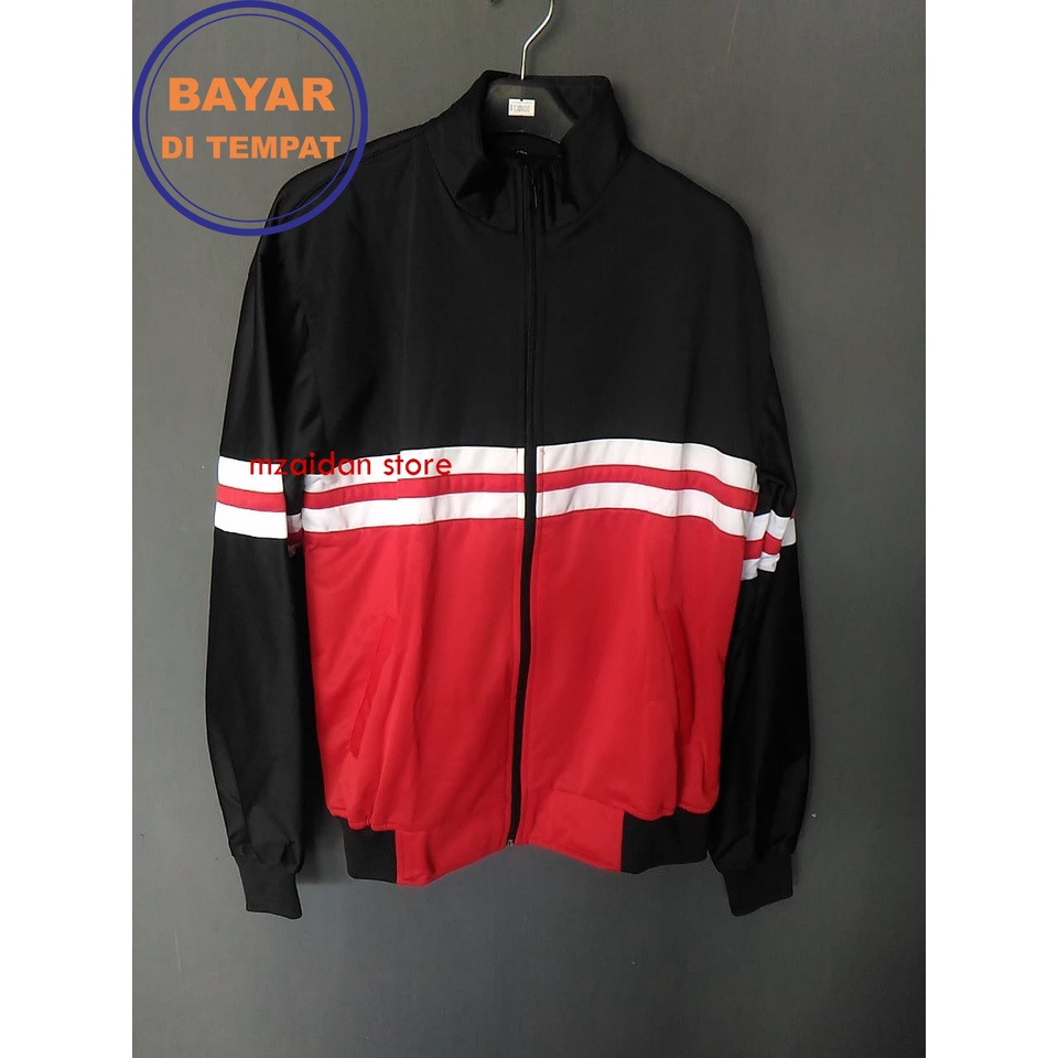 Jual Jaket Pria Tracktop Casual Ultras Premium Best Seller Black Red ...