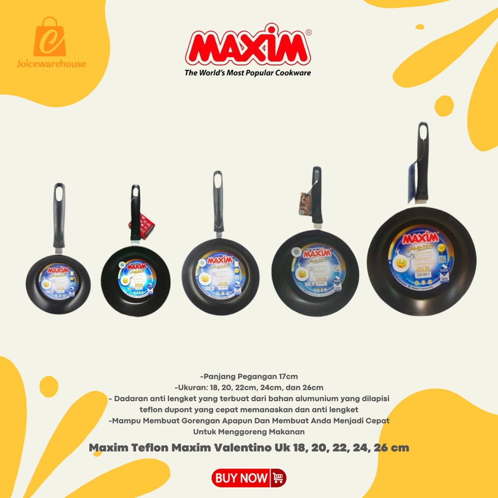Jual Maxim Teflon Maxim Valentino Uk 18, 20, 22, 24, 26 cm | Shopee ...