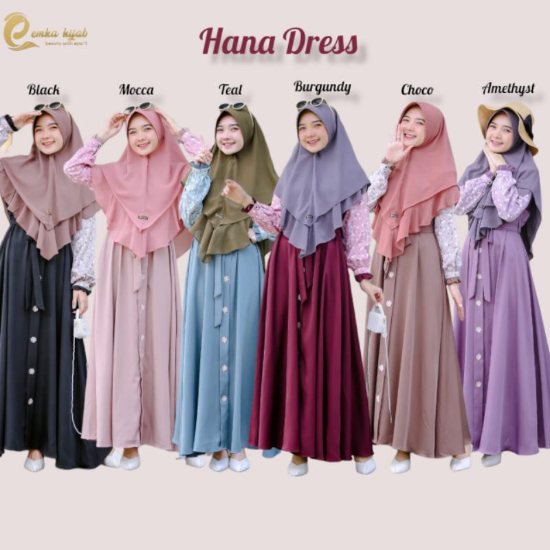 Jual HANA DRESS BY EMKA HIJAB | Shopee Indonesia