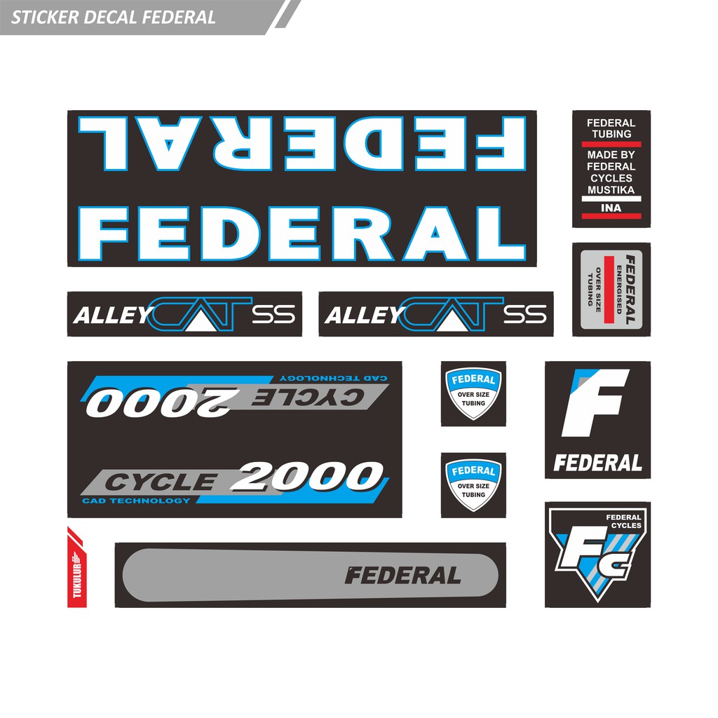Jual STIKER DECAL SEPEDA FEDERAL ALLEY CAT MODEL 1 | Shopee Indonesia