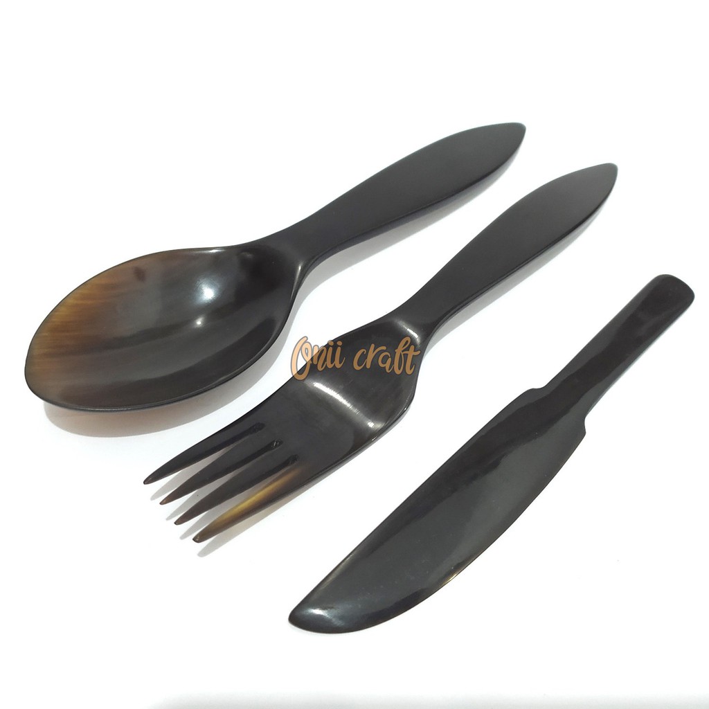 Jual sendok set antik bahan full tanduk kerbau asli handmade ...