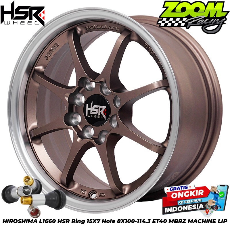 Jual velg racing HSR HIROSHIMA L1660 Ring 15 Lebar 7 pcd 4x100/4x114,3 Velg Mobil Brio, Yaris ...