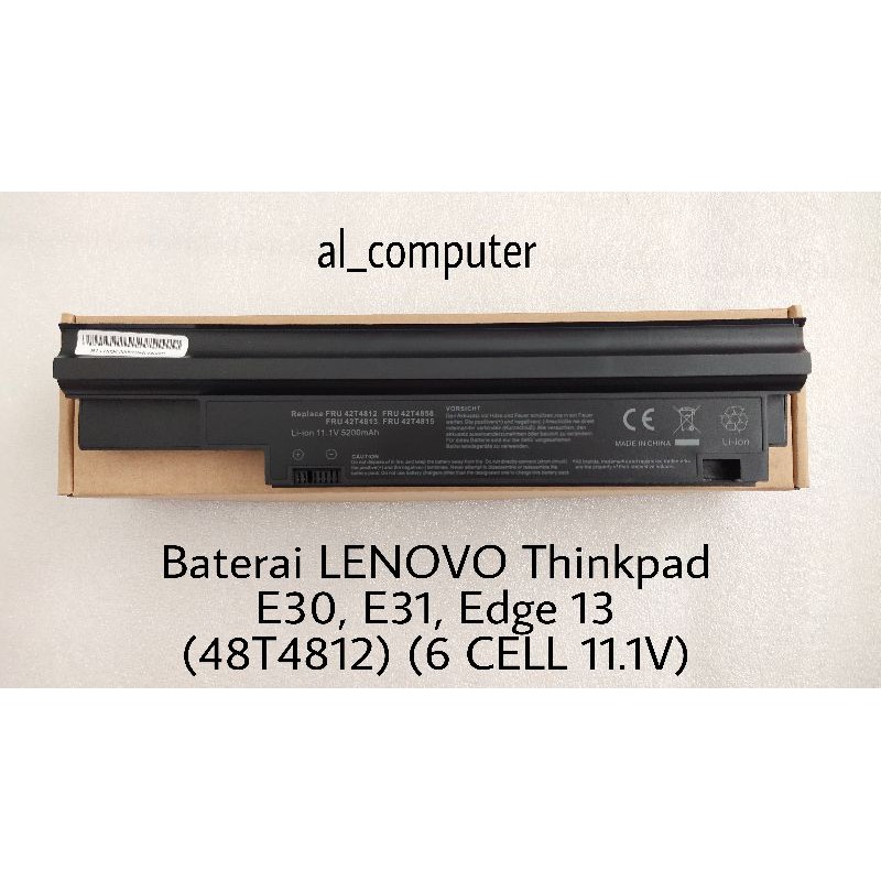 Jual Baterai LENOVO Thinkpad E30, E31, Edge 13 (48T4812) (6 CELL 11.1V) | Shopee Indonesia
