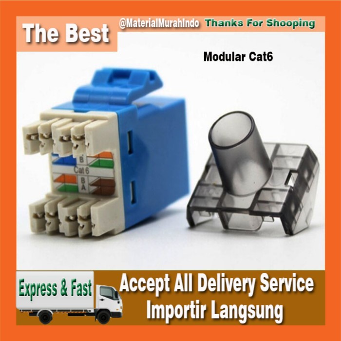 Jual Modular Cat 6 Cat6 Utp Rj45 Connector Cat6 Module Information Socket Shopee Indonesia