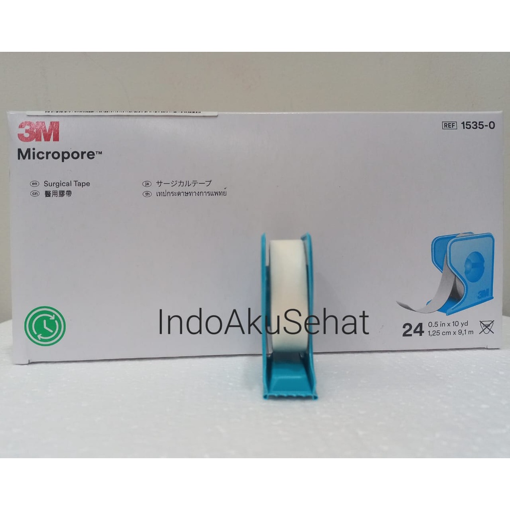 Jual PLESTER MICROPORE 3M DISPENSER UKURAN 1/2 INCH ISI 24 PCS PLESTER ...