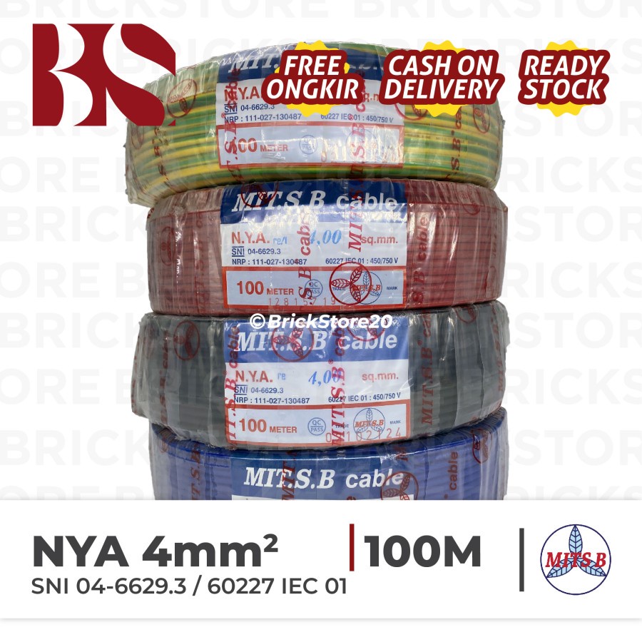 Jual KABEL LISTRIK NYY 1X4 1 x 4 1x4mm MITSUBA 100 METER 100METER ...