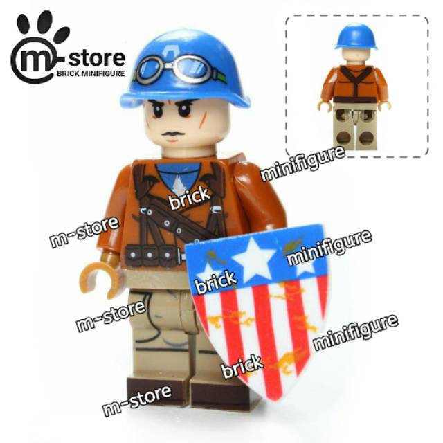 Jual brick captain america steve rogers WW2 mini toy figure | Shopee ...