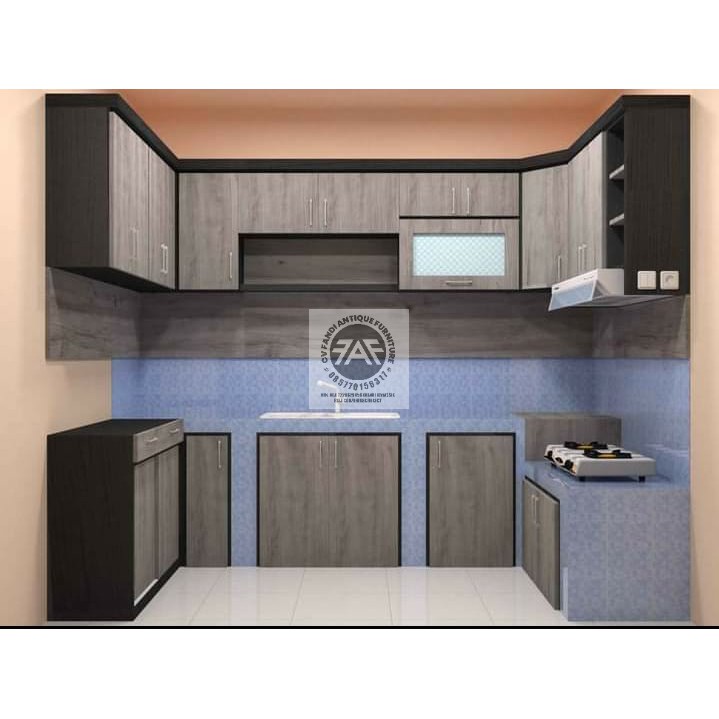 Jual Kitchen set modern bahan jati finishing 1.8jt per meter BM03075 ...