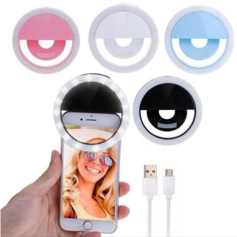 Jual Selfie ring light / lampu selfie led bulat | Shopee Indonesia