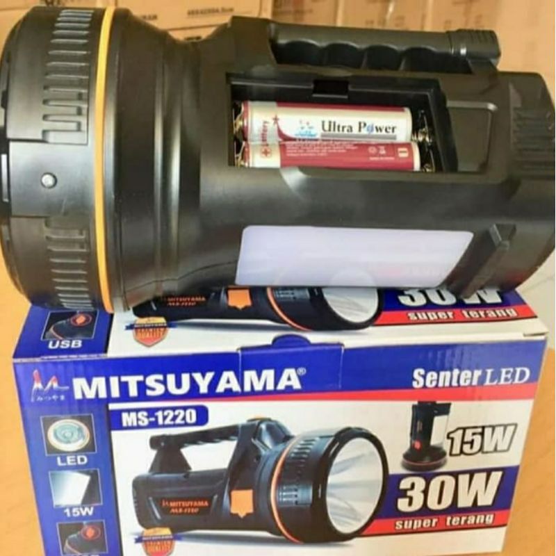 Jual Senter LED 30Watt + Emergency 15Watt Mitsuyama MS -1220-Senter ...
