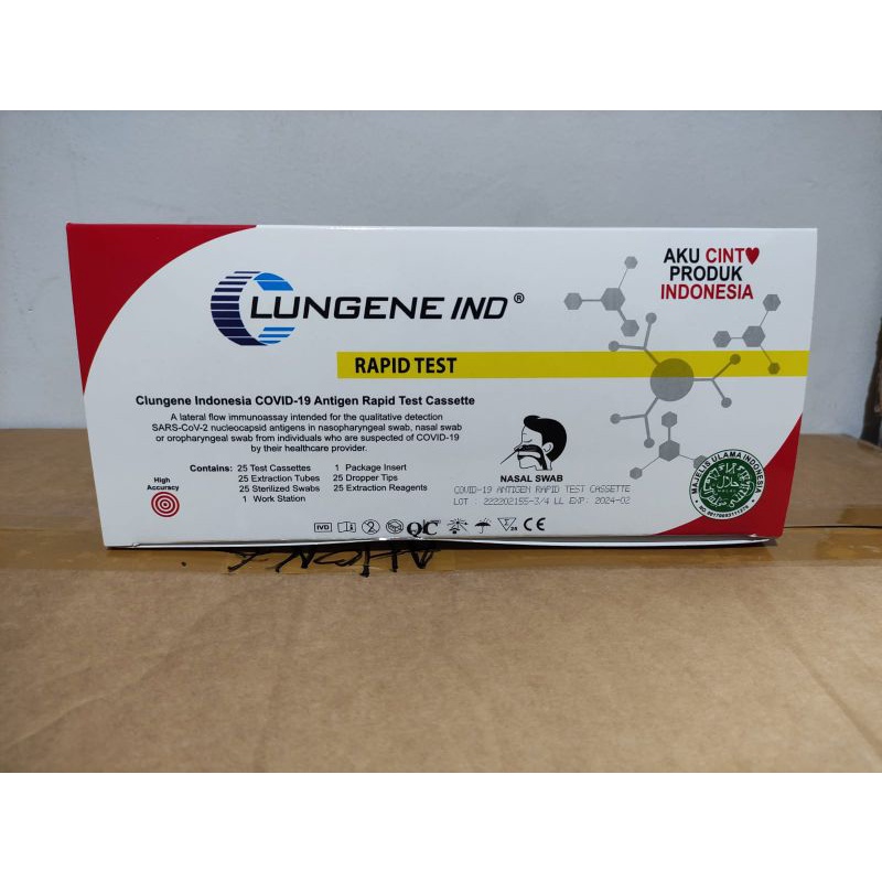 Jual antigen clungene ind nasal isi 25 pcs swab tes antigen lungene ...