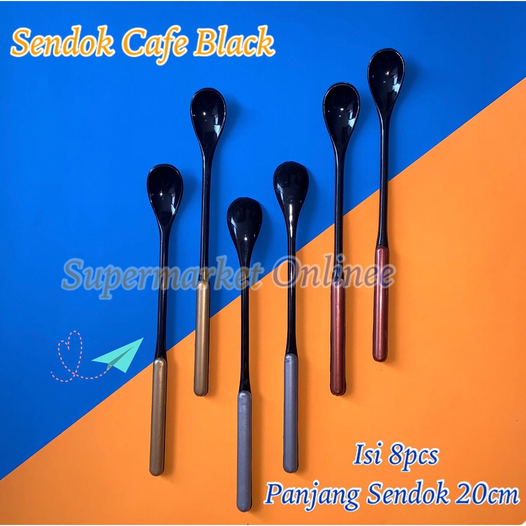 Jual Sendok Kafe Set Sendok Gagang Panjang Teh Kopi Sendok Es Jus Set ...