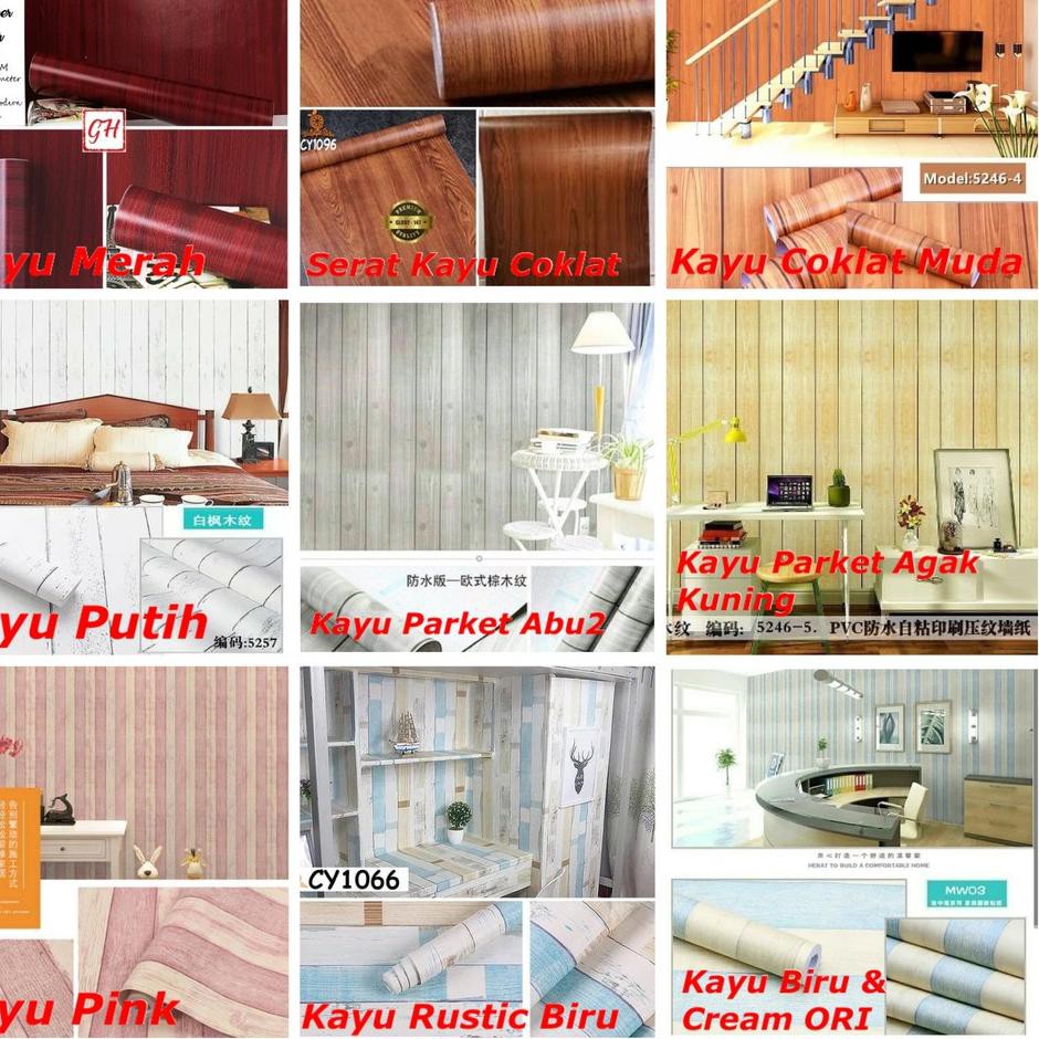 Jual Ready JS0 Wallpaper Kayu Dinding Motif TEMA KAYU 45 CM x 10 M ...