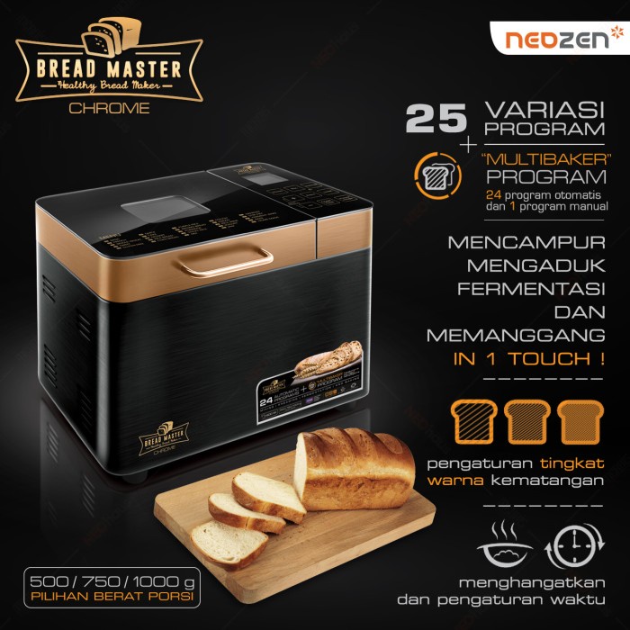 Jual BREADMASTER CHROME - alat mesin pembuat roti - CHROME | Shopee Indonesia