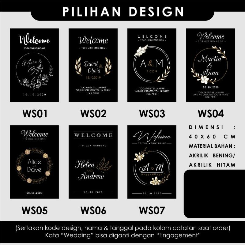 Jual Papan Ucapan Sambutan Welcome Sign Untuk Wedding Ucapan Selamat ...