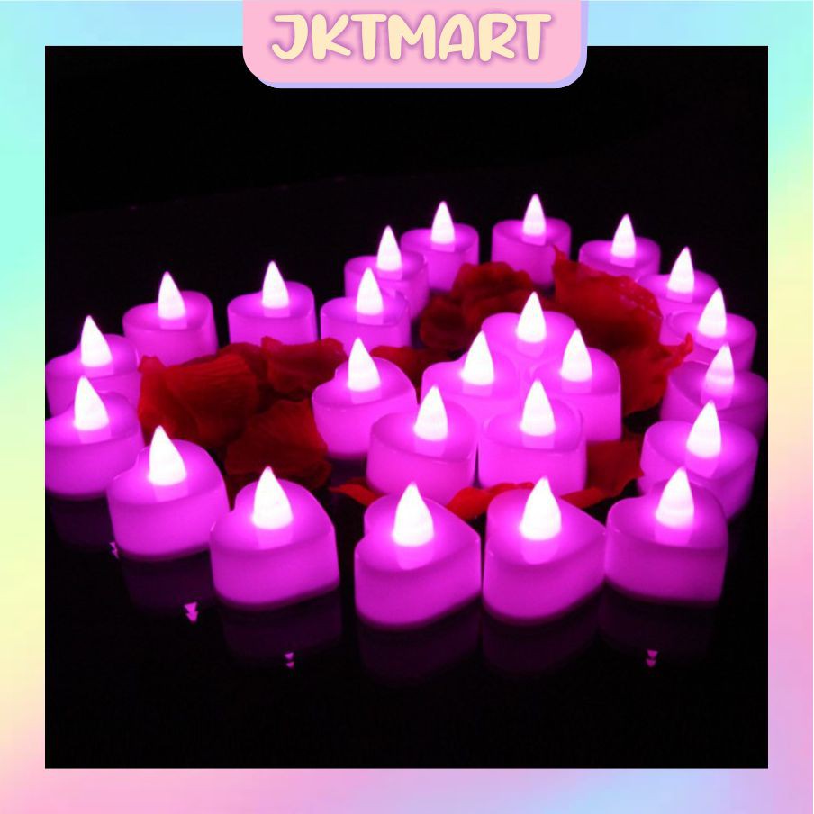 Jual ⭐ JKTMART ⭐ Lilin Mini LED Bentuk Love Electric Candle Light ...