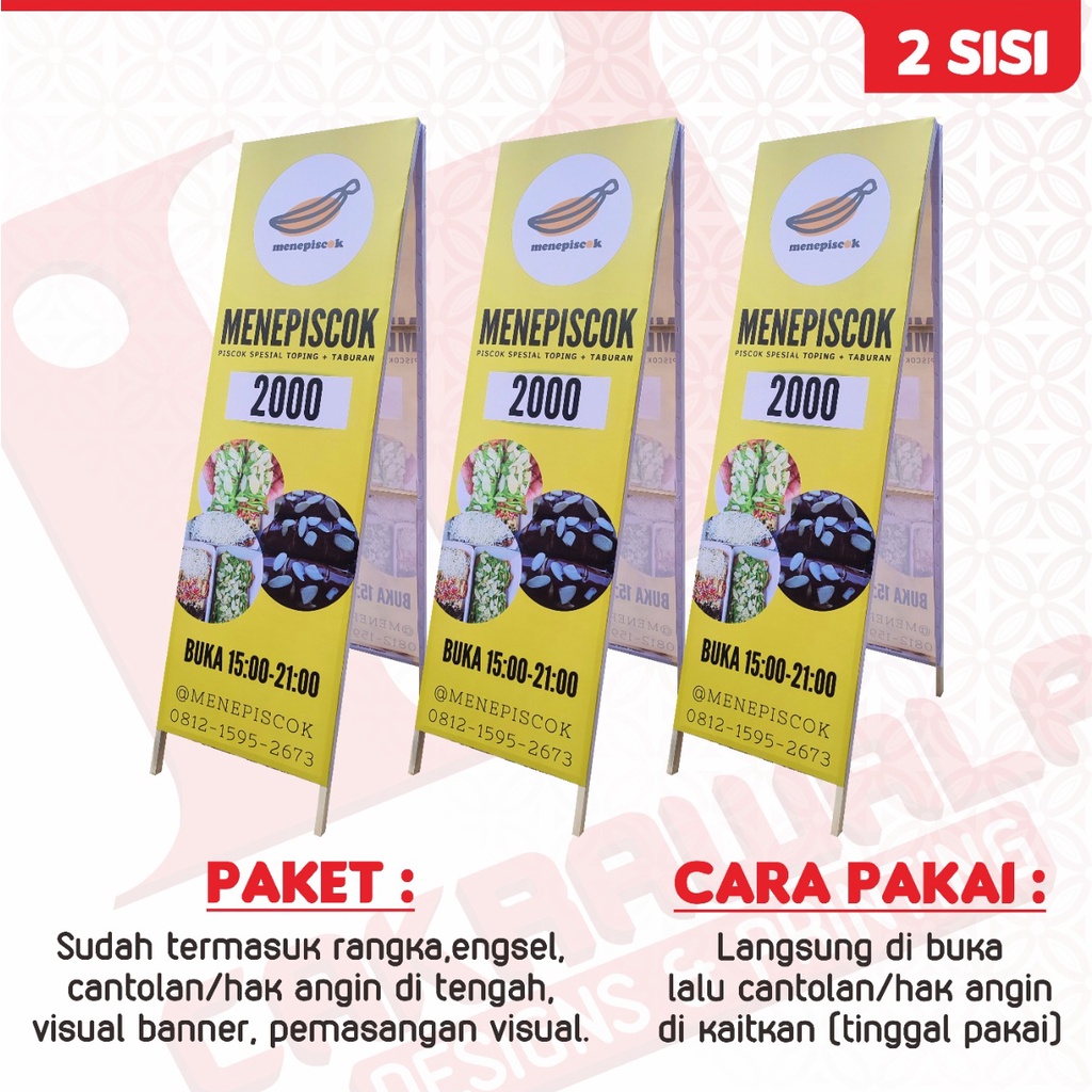 Jual STAND BANNER KAYU UKURAN 50 X 170 - STANDING BANNER PROMOSI ...