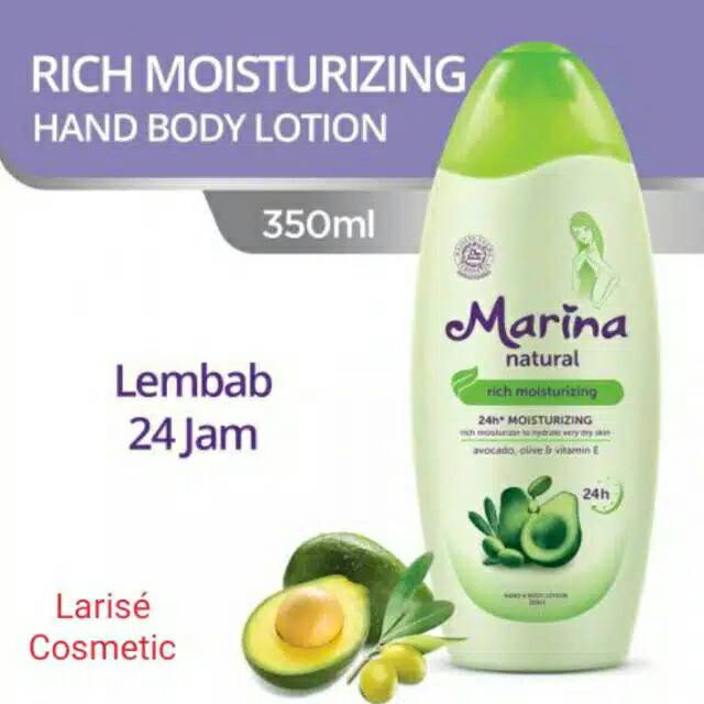 Jual MARINA Hand Body Lotion Natural Rich Moisturizing -- 460ml/350ml/200ml/100ml ( HIJAU ...