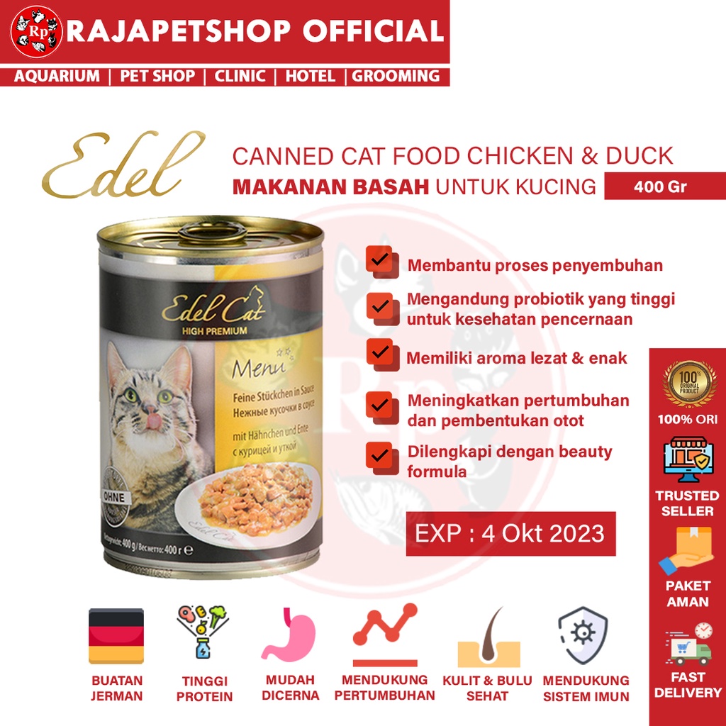 Jual ( PAKAN ) EDEL CHUNKS CAT FOOD CHICKEN & DUCK 400 GR MAKANAN ...